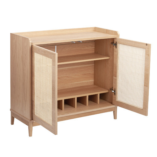Temple Webster Salvator Rattan Wine Buffet Cabinet